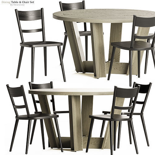 Crate and barrel Eaves Dining Table 3D model | CGTrader