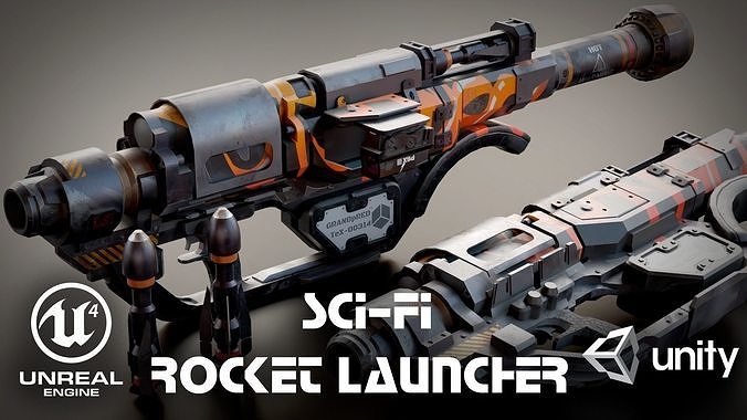 3D model Stylized Sci-Fi Rocket launcher VR / AR / low-poly | CGTrader