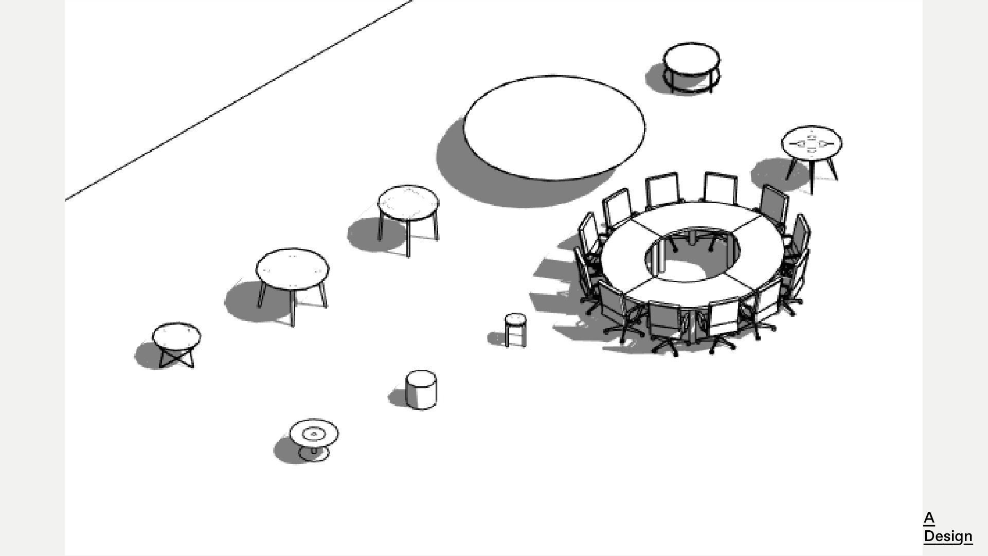 Round Tables - Pack of revit families 3D model | CGTrader