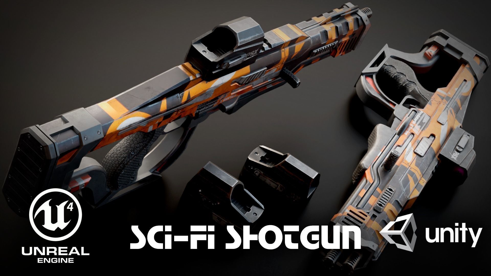 3D model Stylized Sci-Fi Laser Shotgun VR / AR / low-poly | CGTrader