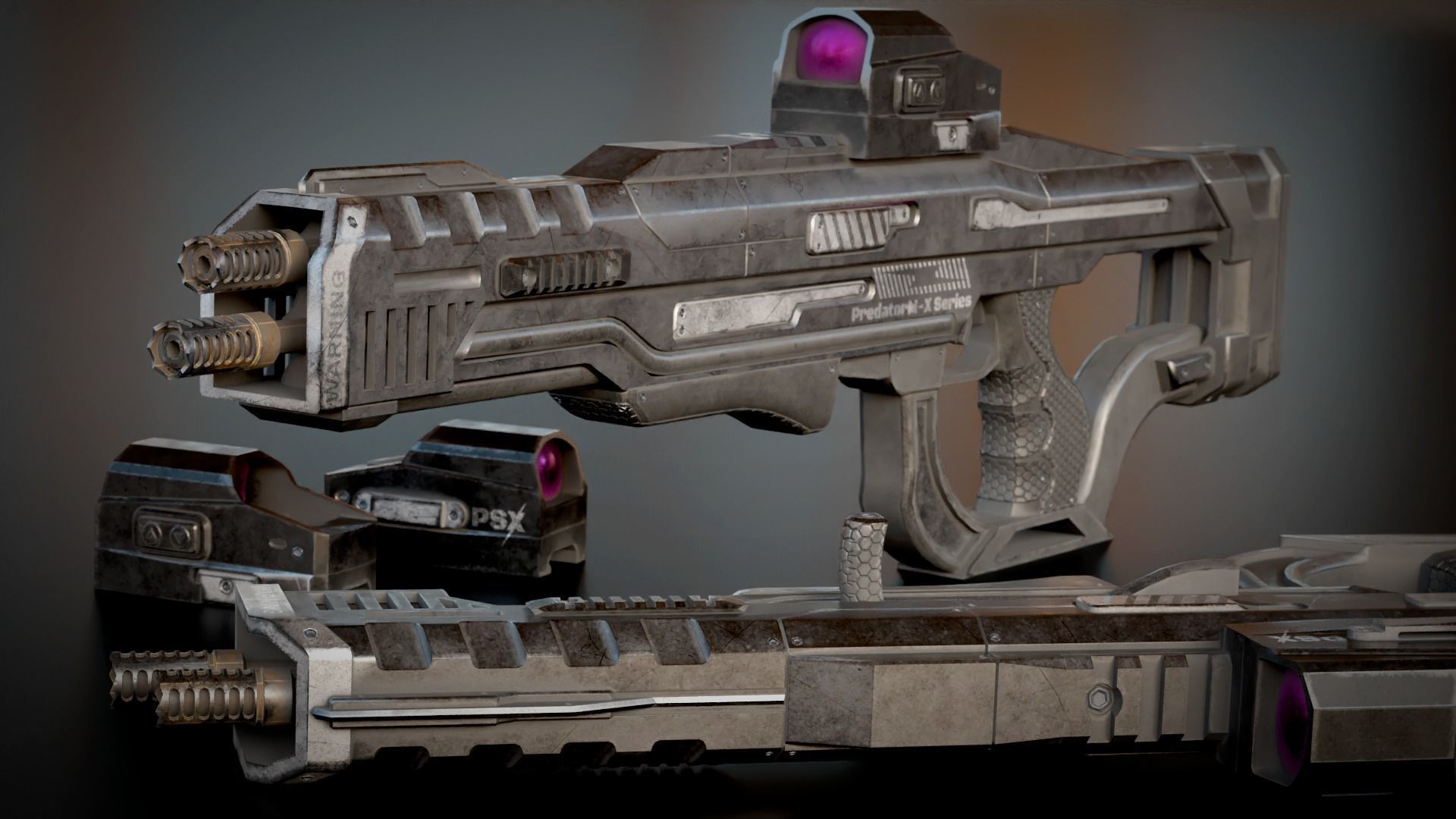 3D model Stylized Sci-Fi Laser Shotgun VR / AR / low-poly | CGTrader