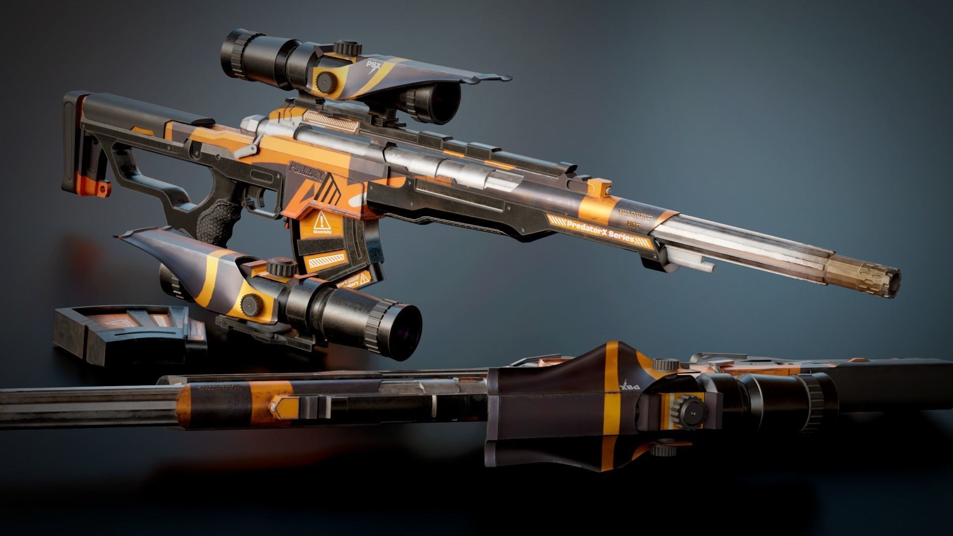 3D model Stylized Sci-Fi Assault Snipe Laser Rifle VR / AR / low-poly ...