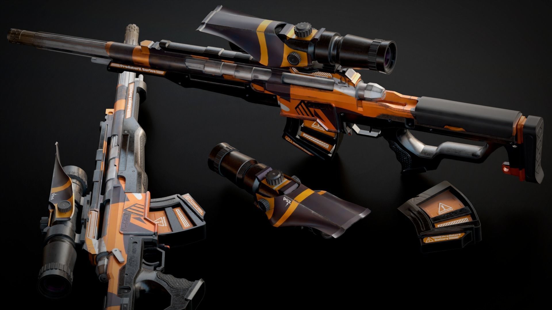 3D model Stylized Sci-Fi Assault Snipe Laser Rifle VR / AR / low-poly ...