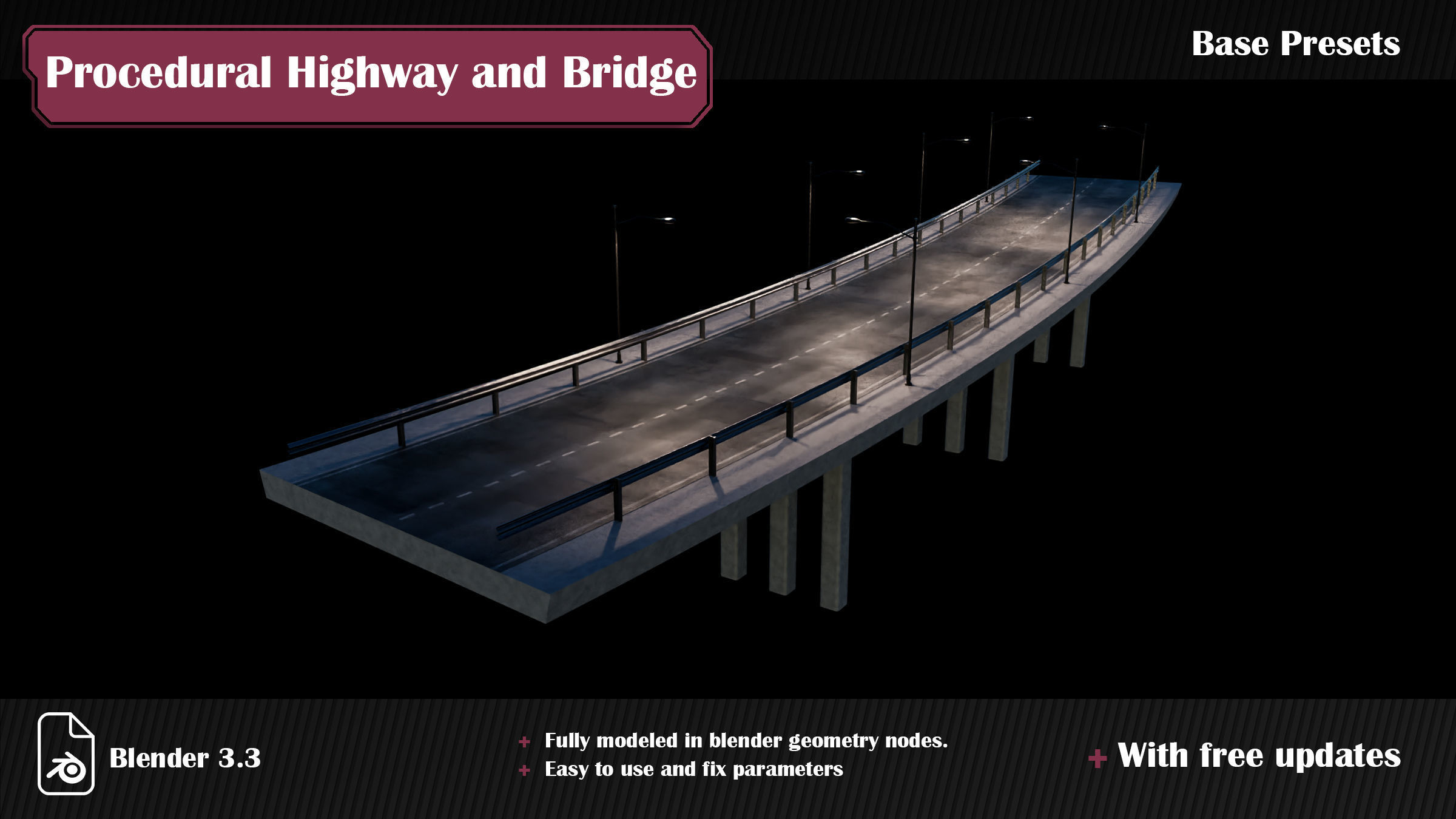 Procedural Highway and Bridge Generator 3D model | CGTrader