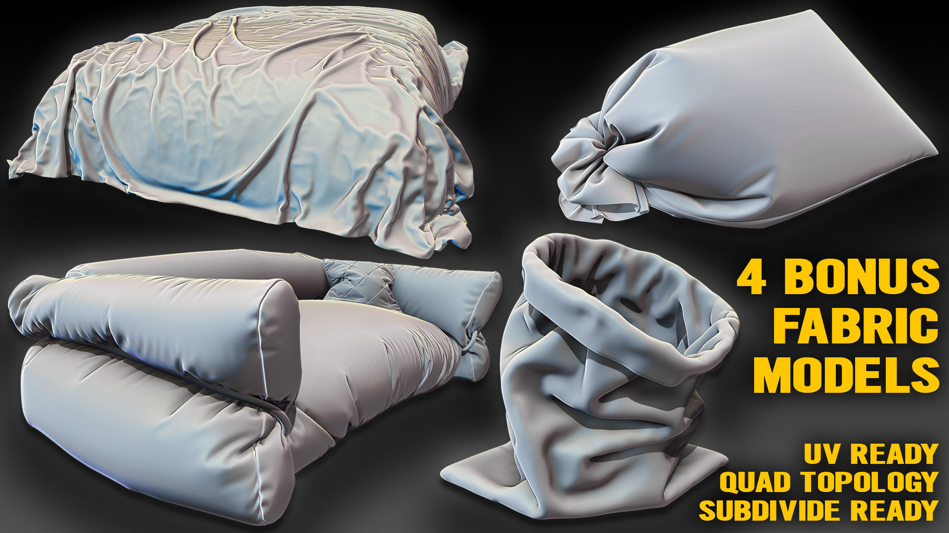 3D model Ultra HQ Fabric Sculpt Zbrush brushes and Alphas Vol1 VR / AR ...