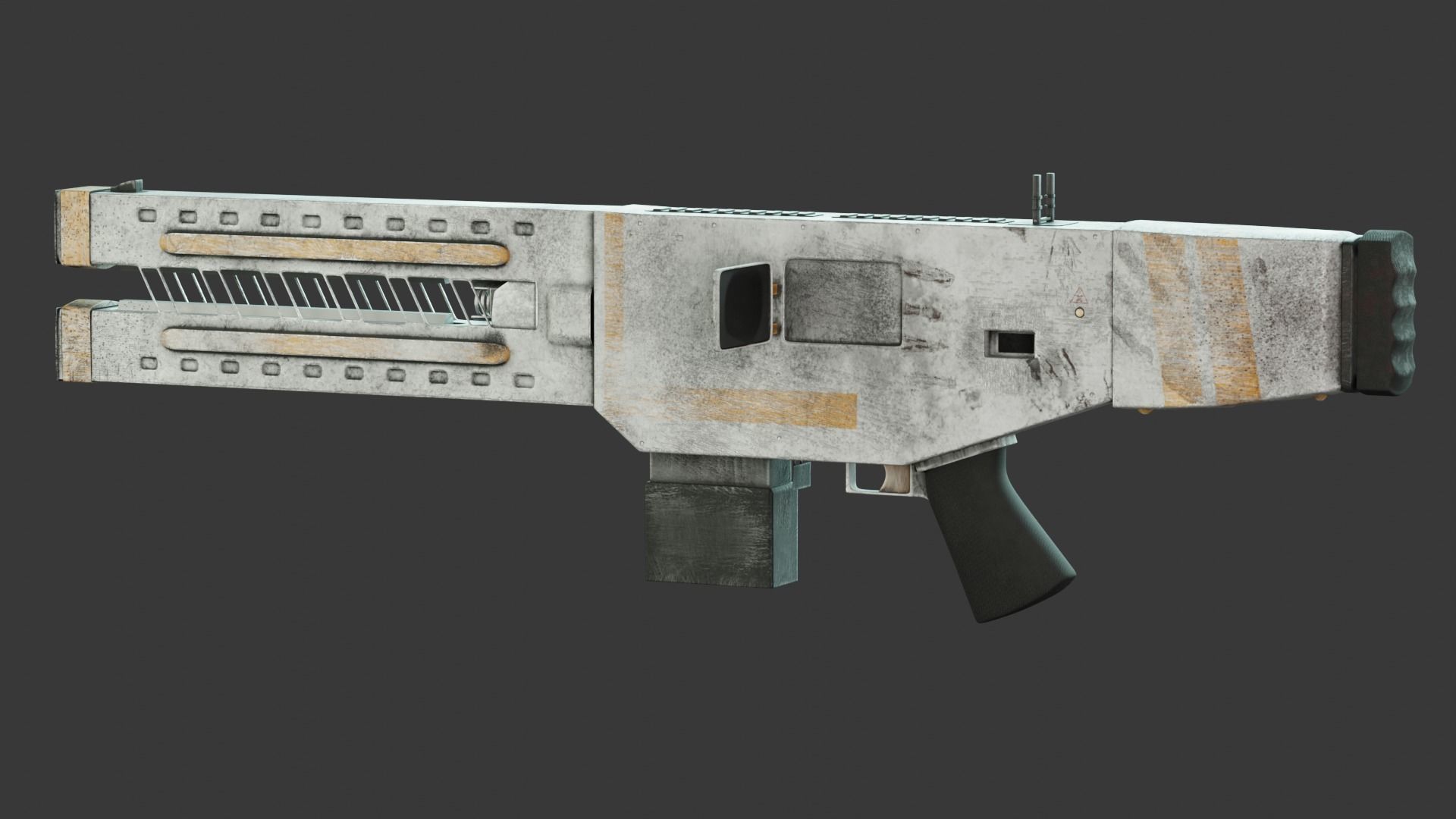 Railgun gun with stripes 3D model | CGTrader