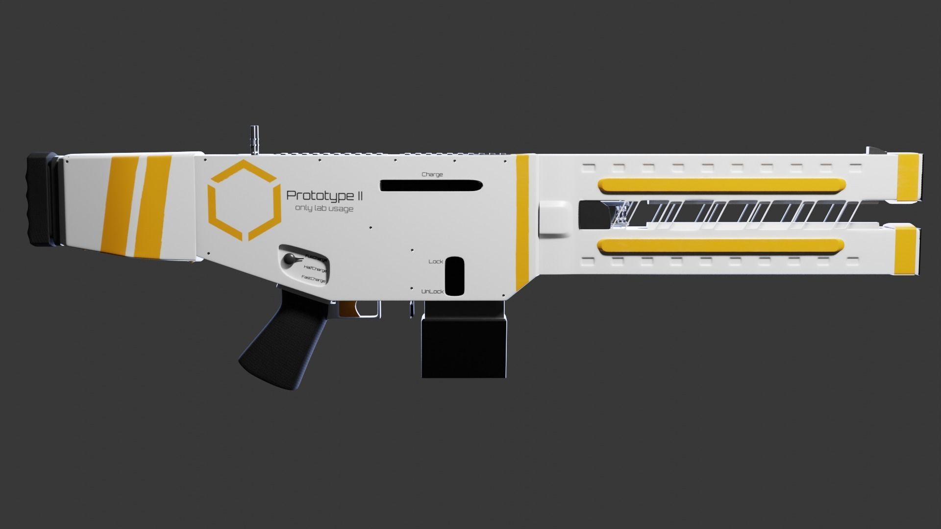 Railgun gun with stripes 3D model | CGTrader