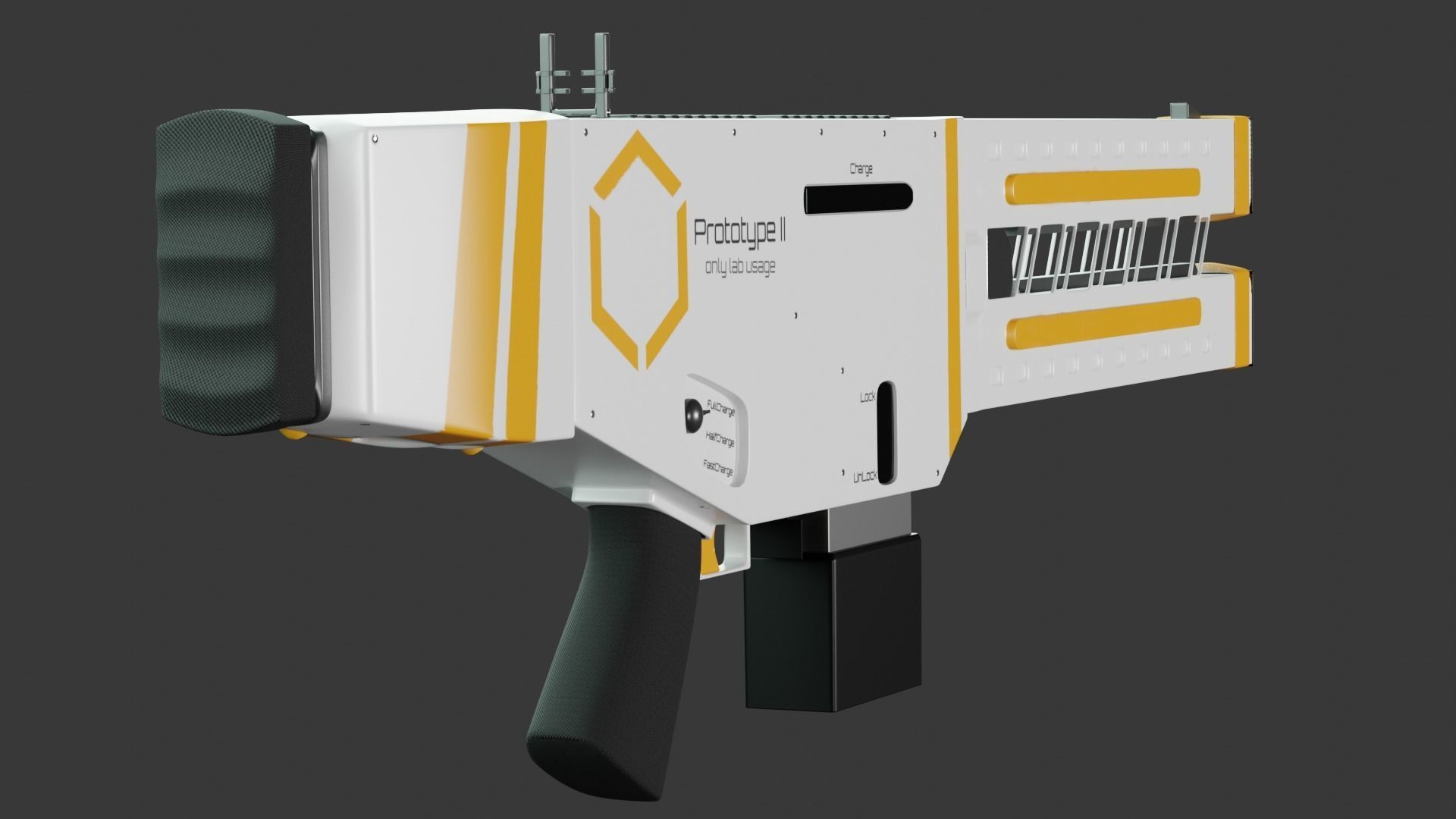 Railgun gun with stripes 3D model | CGTrader