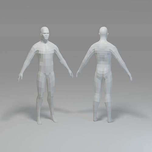 3D model Low poly Male Base Mesh Character with 3118 Verts VR / AR ...