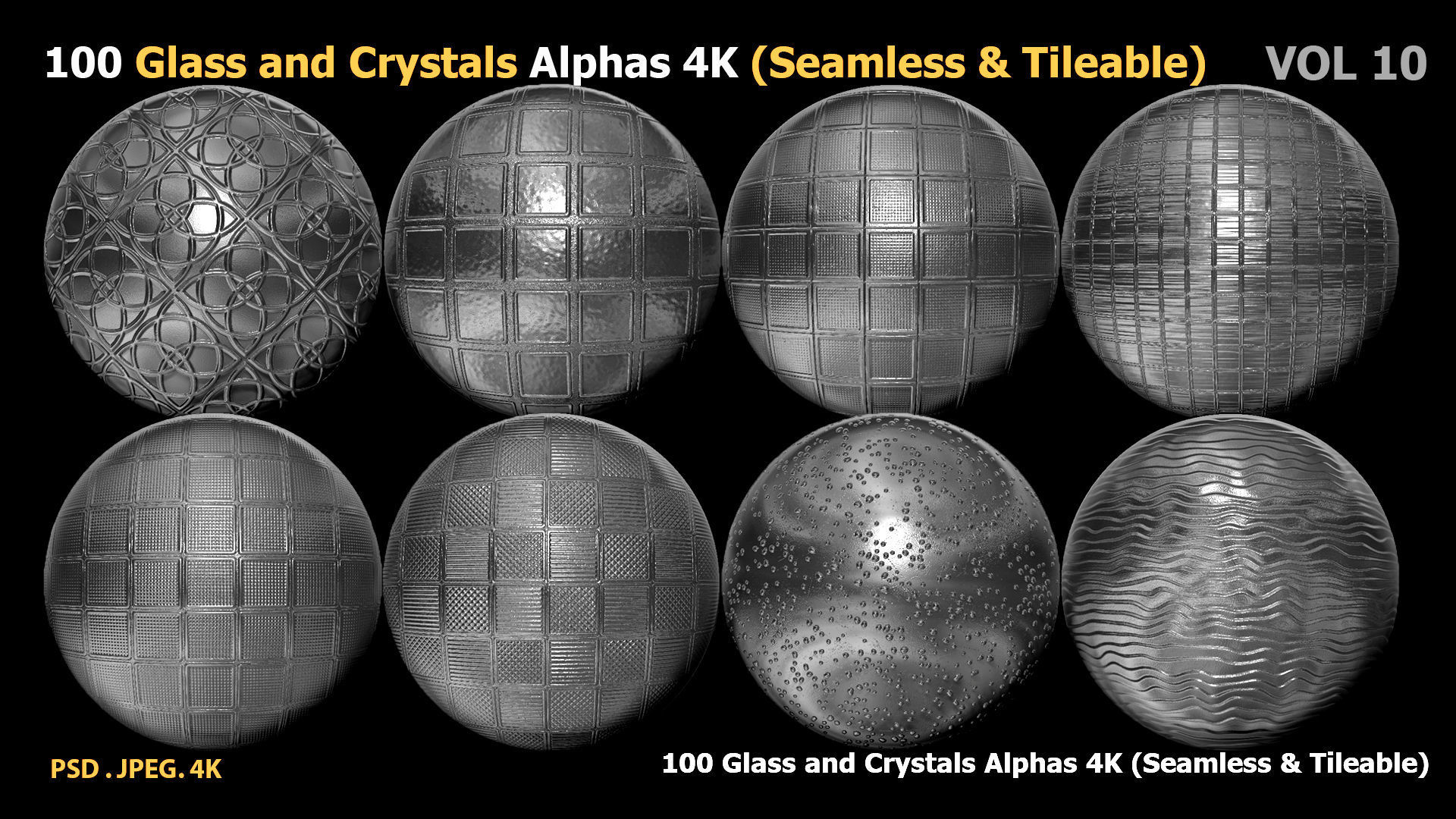 100 Glass and Crystals Alphas Seamless Tileable VOL 10 Texture | CGTrader
