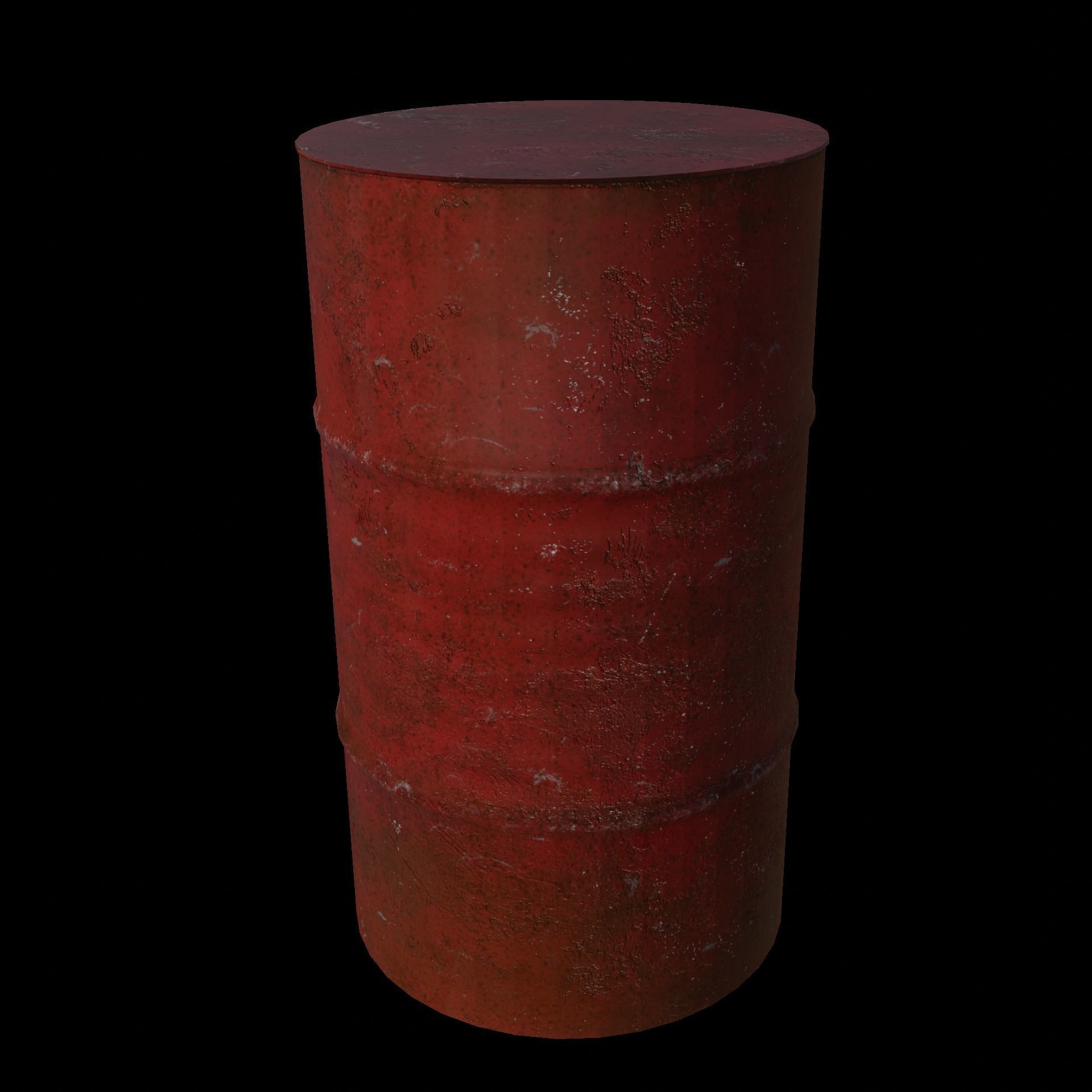 3D model Old barrel of hazardous chemicals PBR low-poly game ready real ...