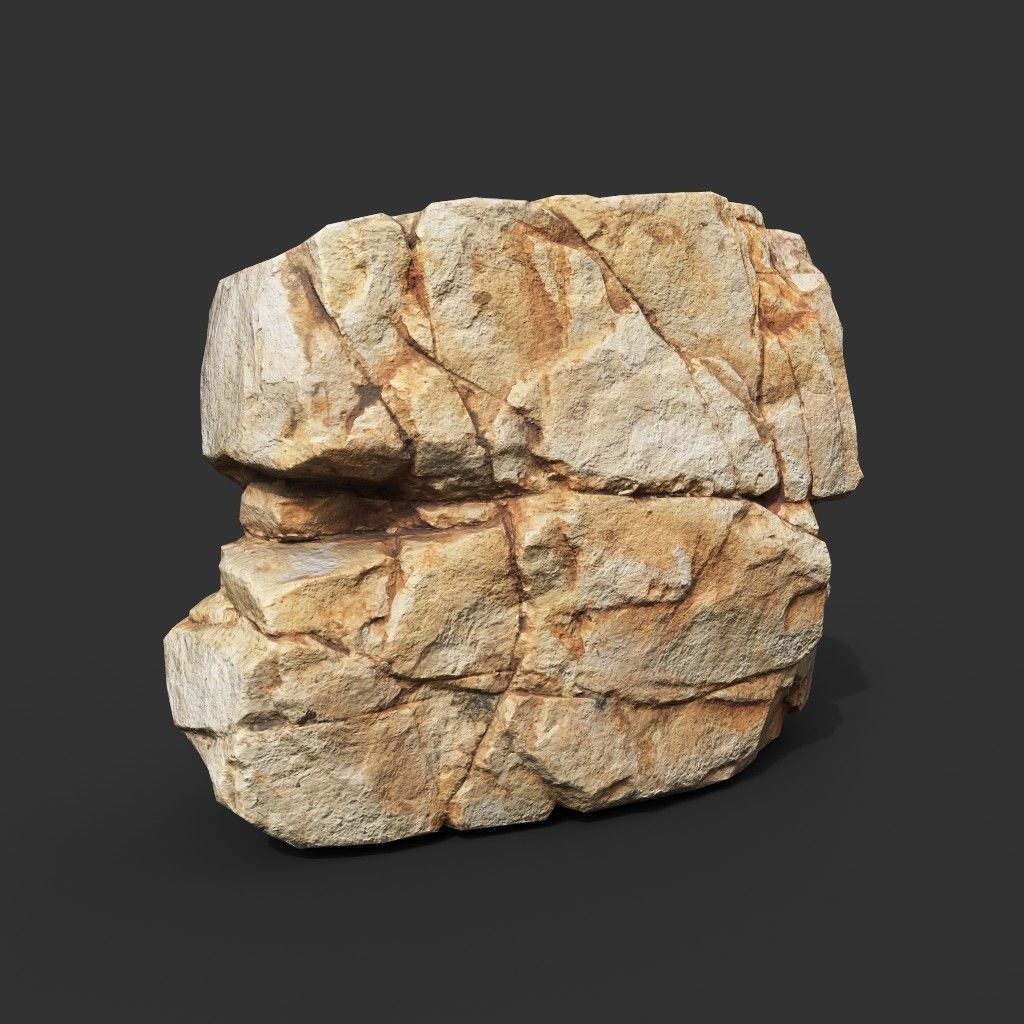 3D model Yellow Horizontal Rock Modular 221123 - Ultra HD 16K Texture ...