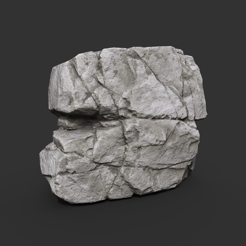 3D model Gray Horizontal Rock Modular 221123 - Ultra HD 16K Texture VR ...