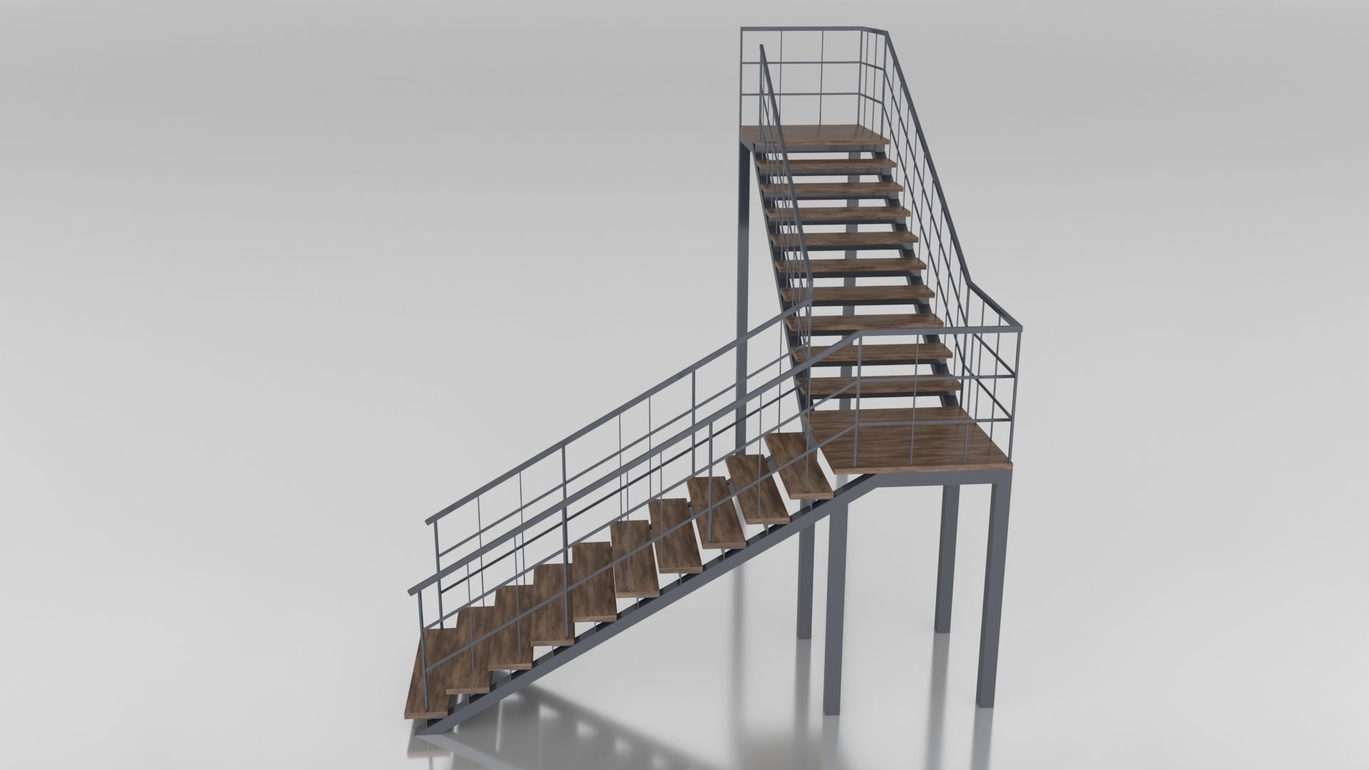 3D model Metal L Stair VR / AR / low-poly | CGTrader