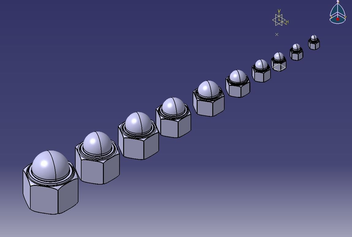M8 Locking Acorn Nuts 3D model 3D printable | CGTrader