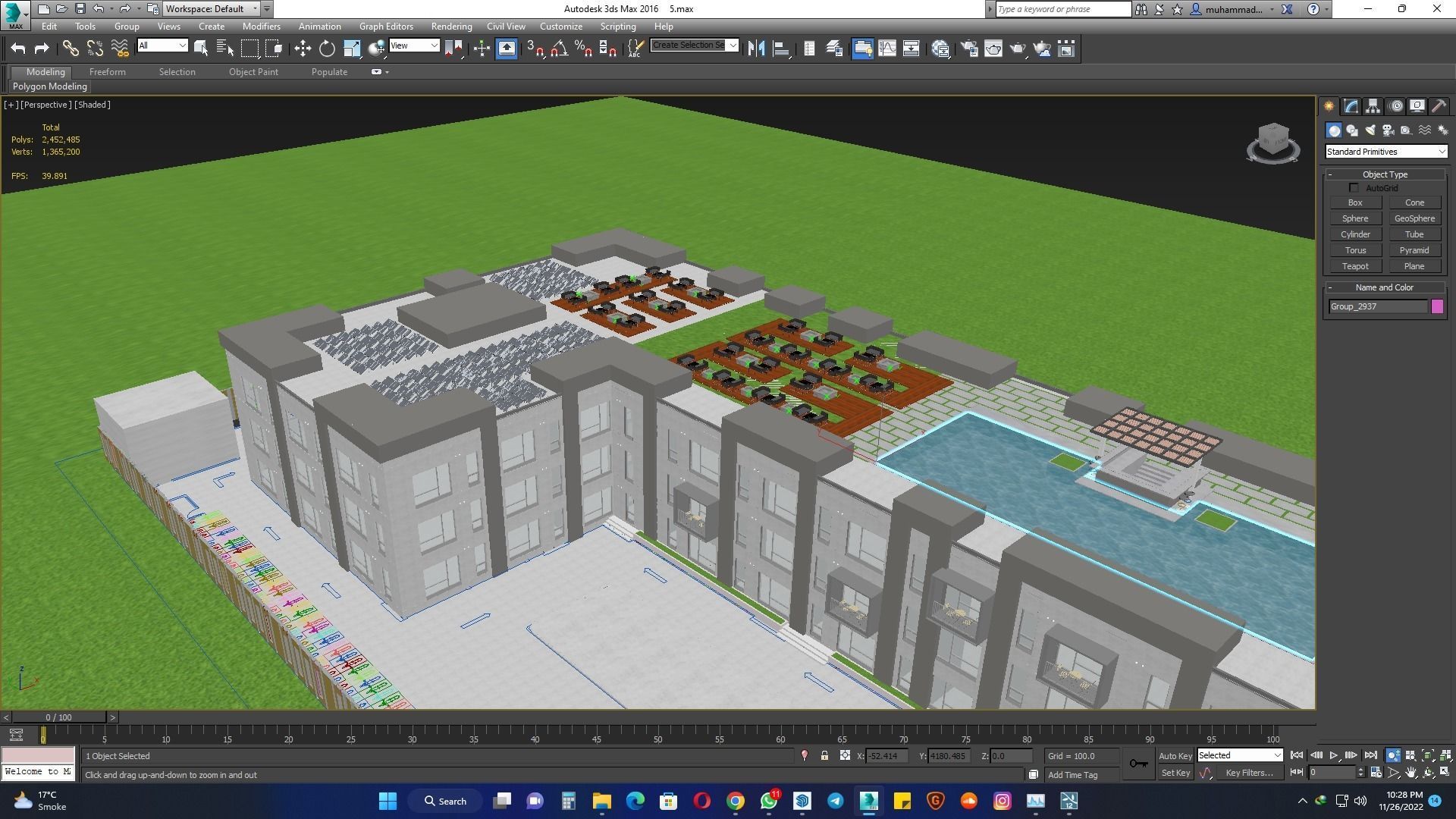 Industrial and commercial building 3d Model with roof garden 3D model ...