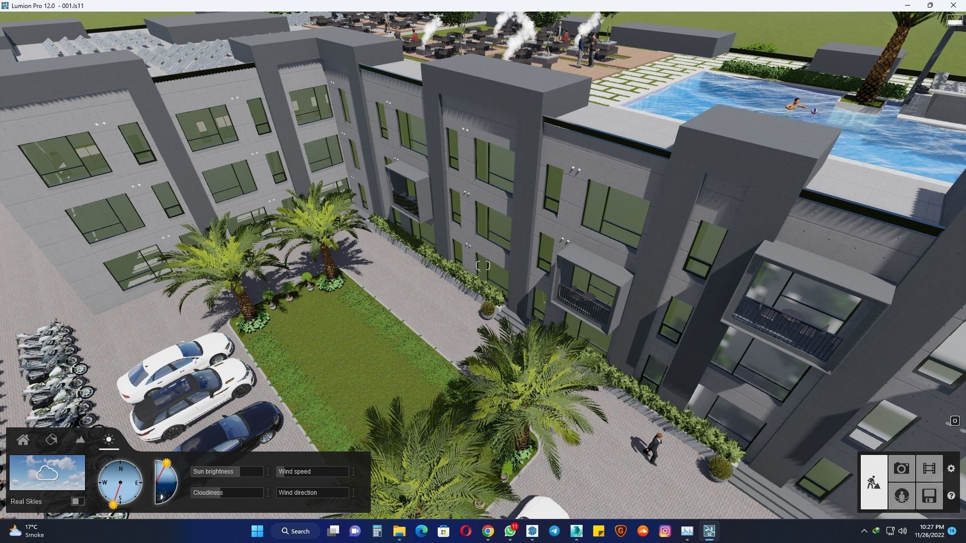 Industrial and commercial building 3d Model with roof garden 3D model ...