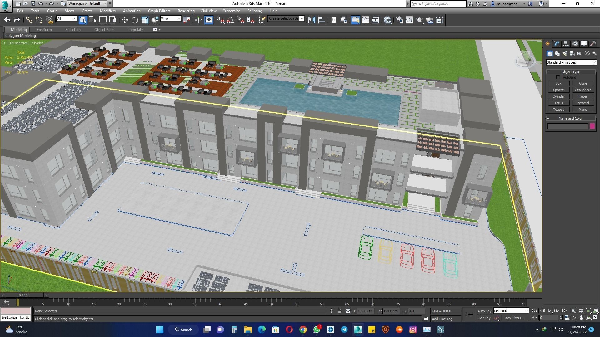 Industrial and commercial building 3d Model with roof garden 3D model ...