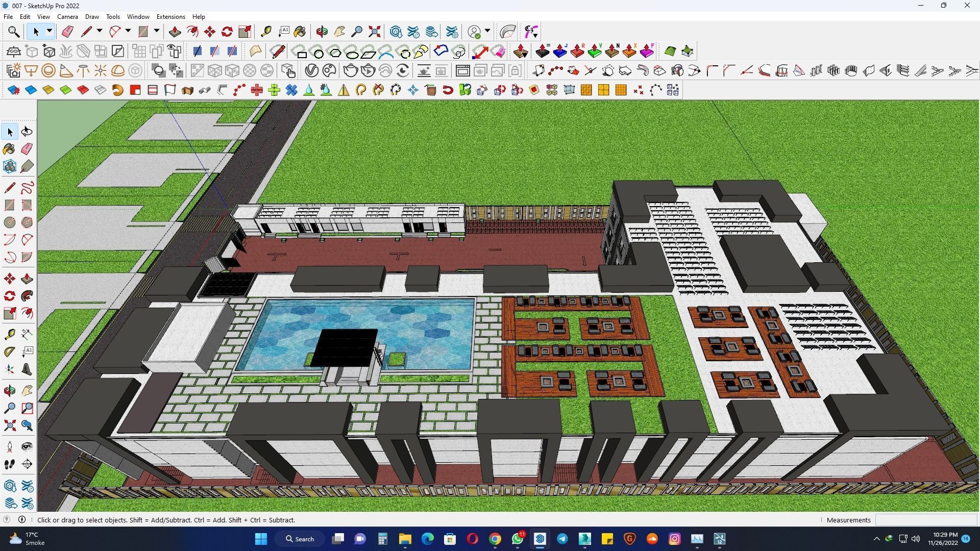 Industrial and commercial building 3d Model with roof garden 3D model ...