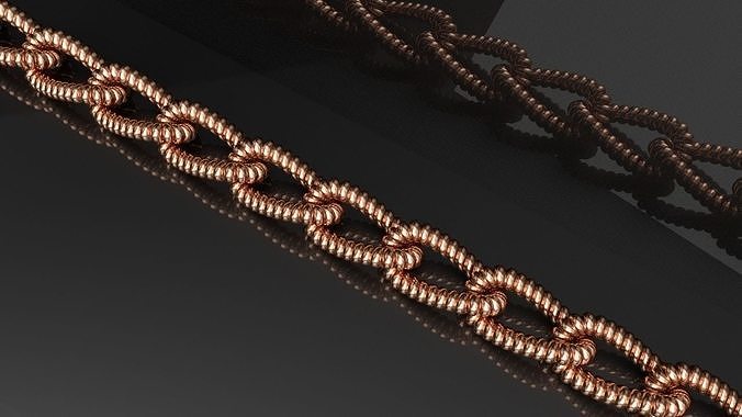 ROPE CUBAN CHAIN NECKLACE LINK 3D model 3D printable | CGTrader