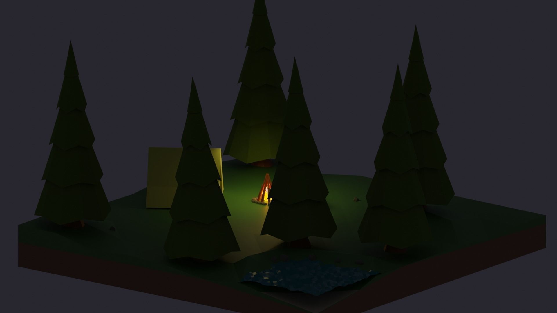 3D model Campfire Scene VR / AR / low-poly | CGTrader