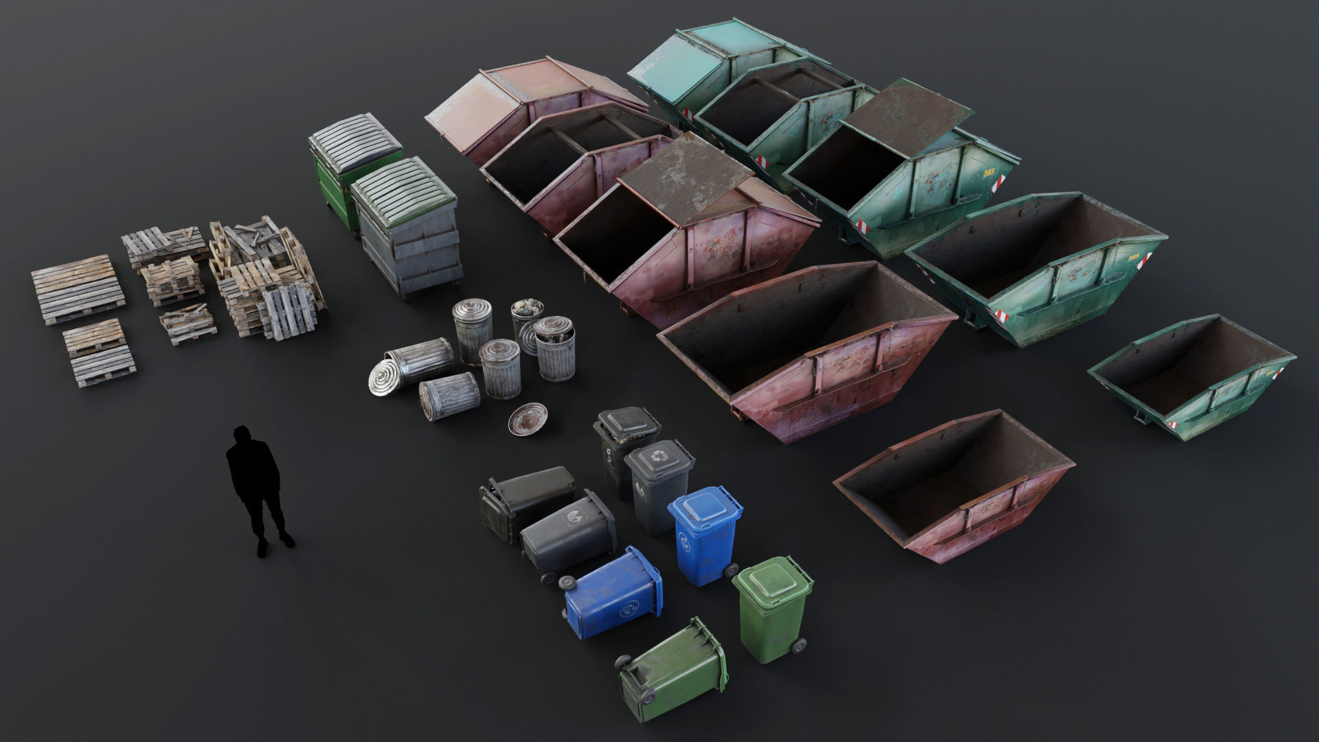 3D model Trash Kit - 3D AssetKit VR / AR / low-poly | CGTrader