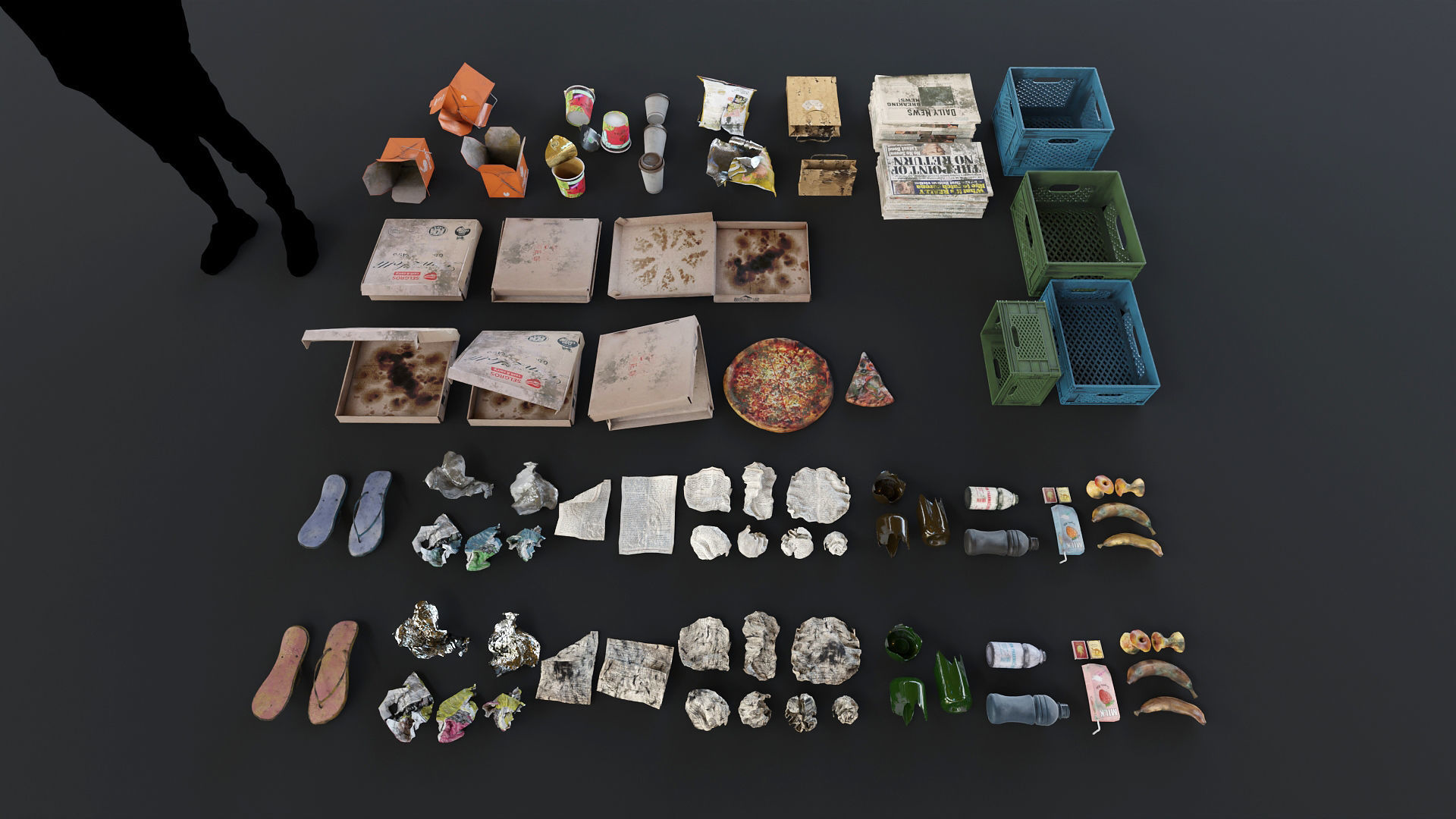 3D model Trash Kit - 3D AssetKit VR / AR / low-poly | CGTrader