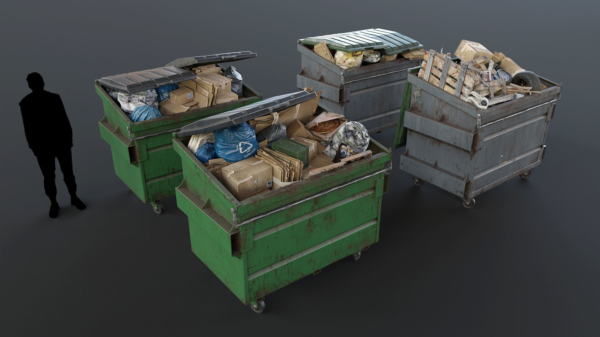 3D model Trash Kit - 3D AssetKit VR / AR / low-poly | CGTrader