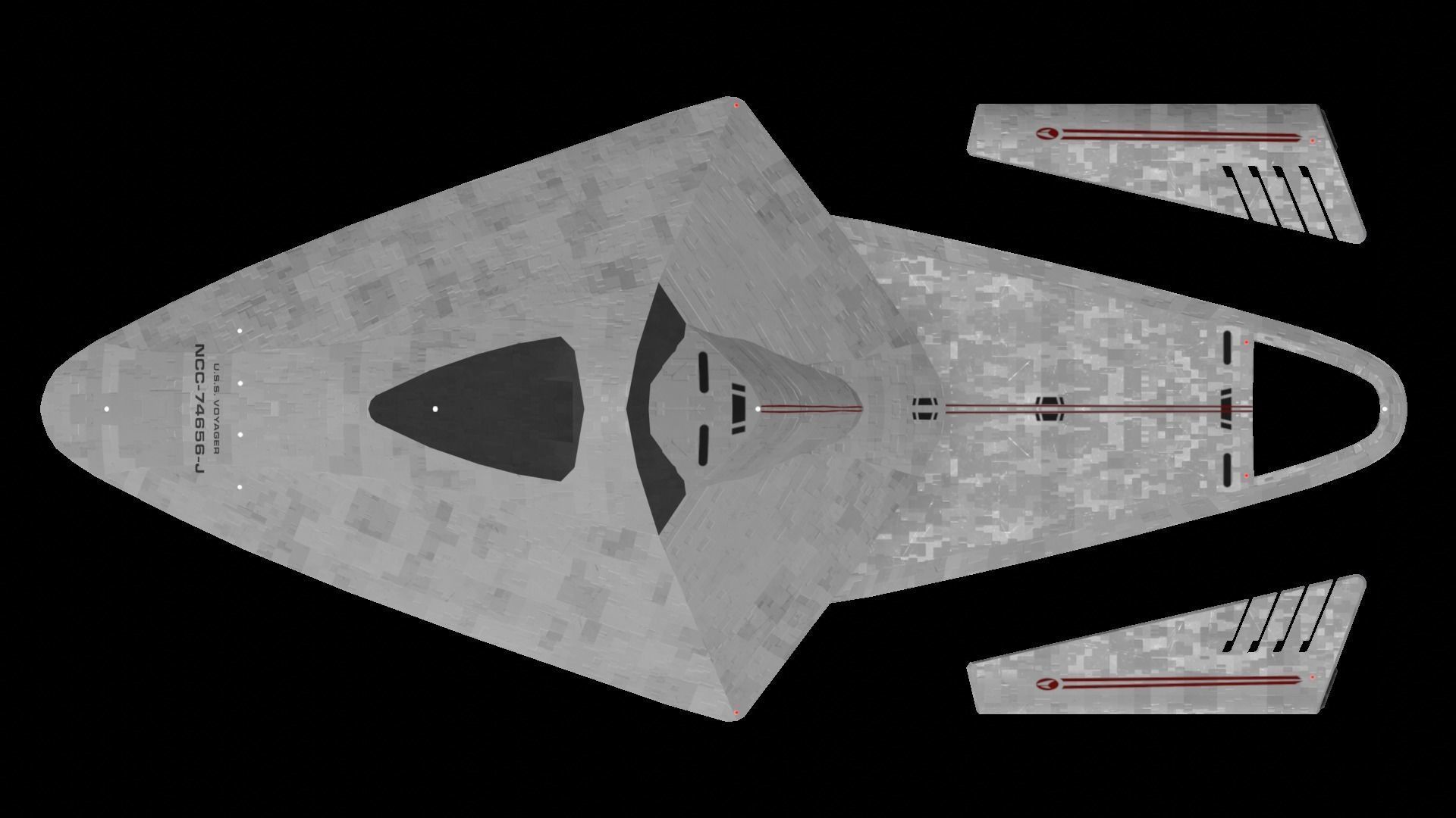 3D model Star Trek Intrepid-Class Starship 32nd Century VR / AR / low ...