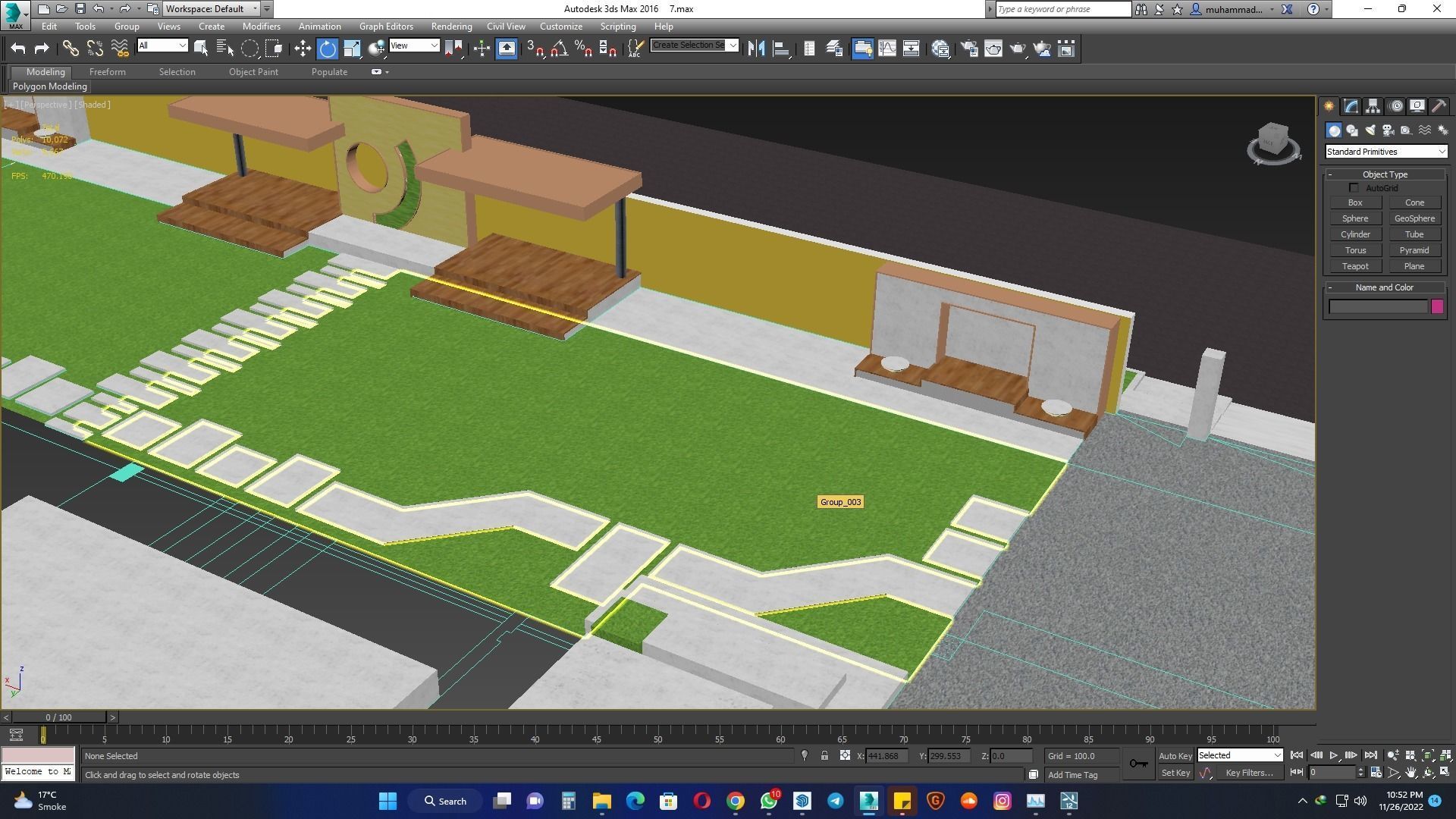 Rendered 3d model of a landscape design residential front yard 3D model ...