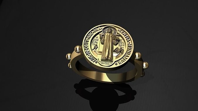 anillo san benito Ring saint benedict en rosario modelo 3D 3D model 3D printable | CGTrader