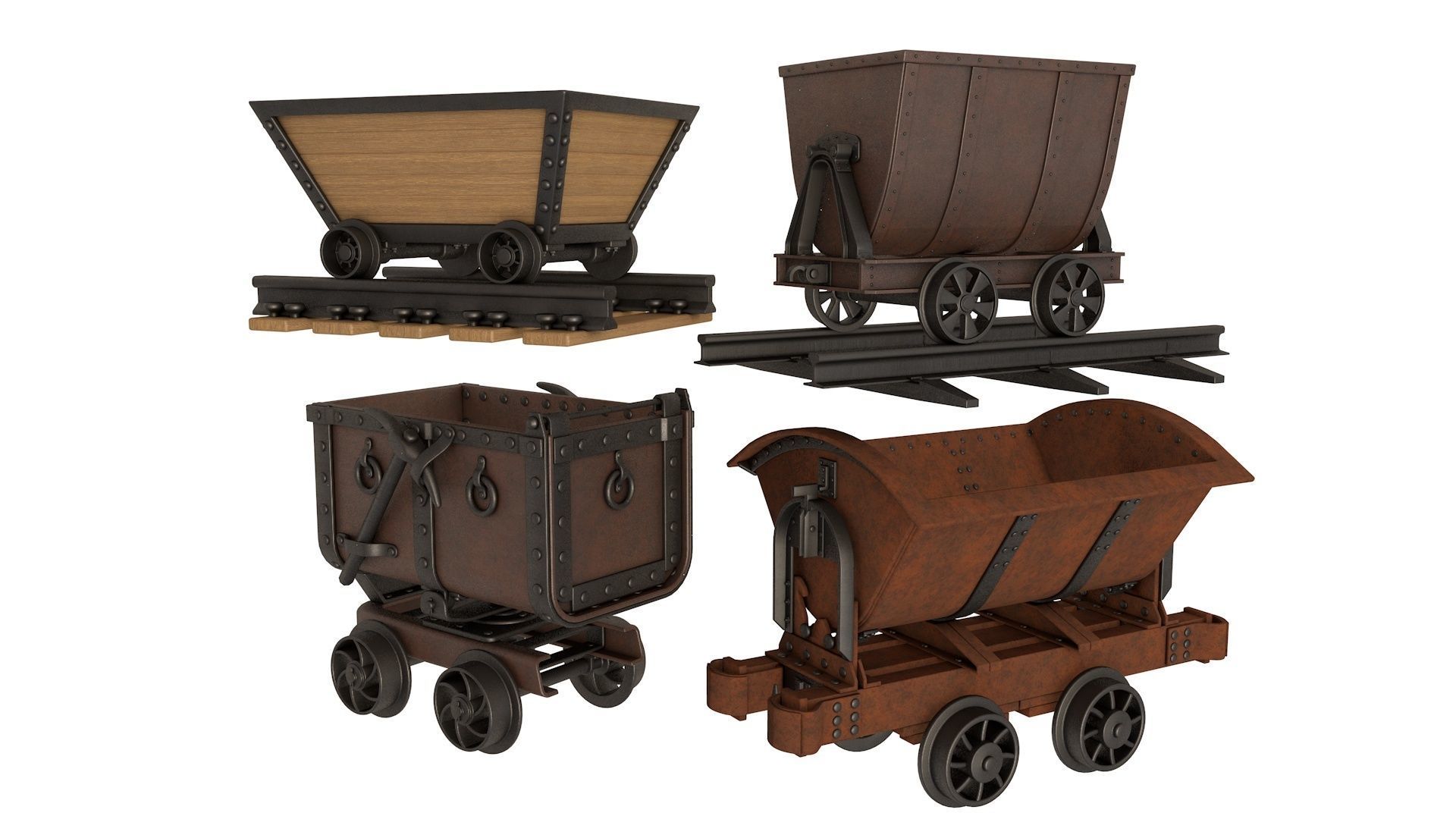 Mine Cart collection 3D model | CGTrader