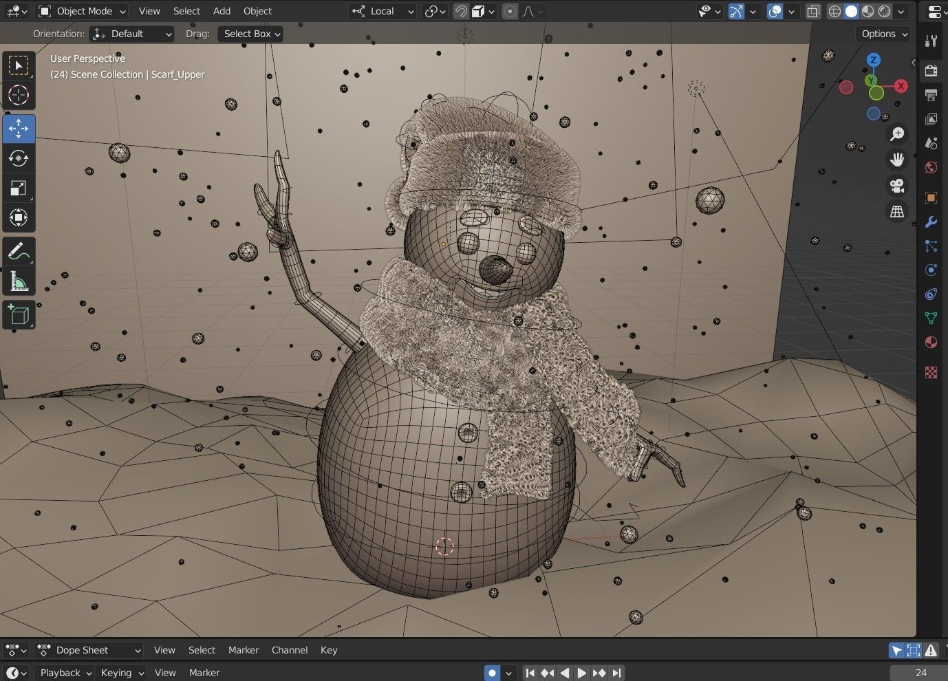 Animated Snowman Happy 3D model animated rigged | CGTrader