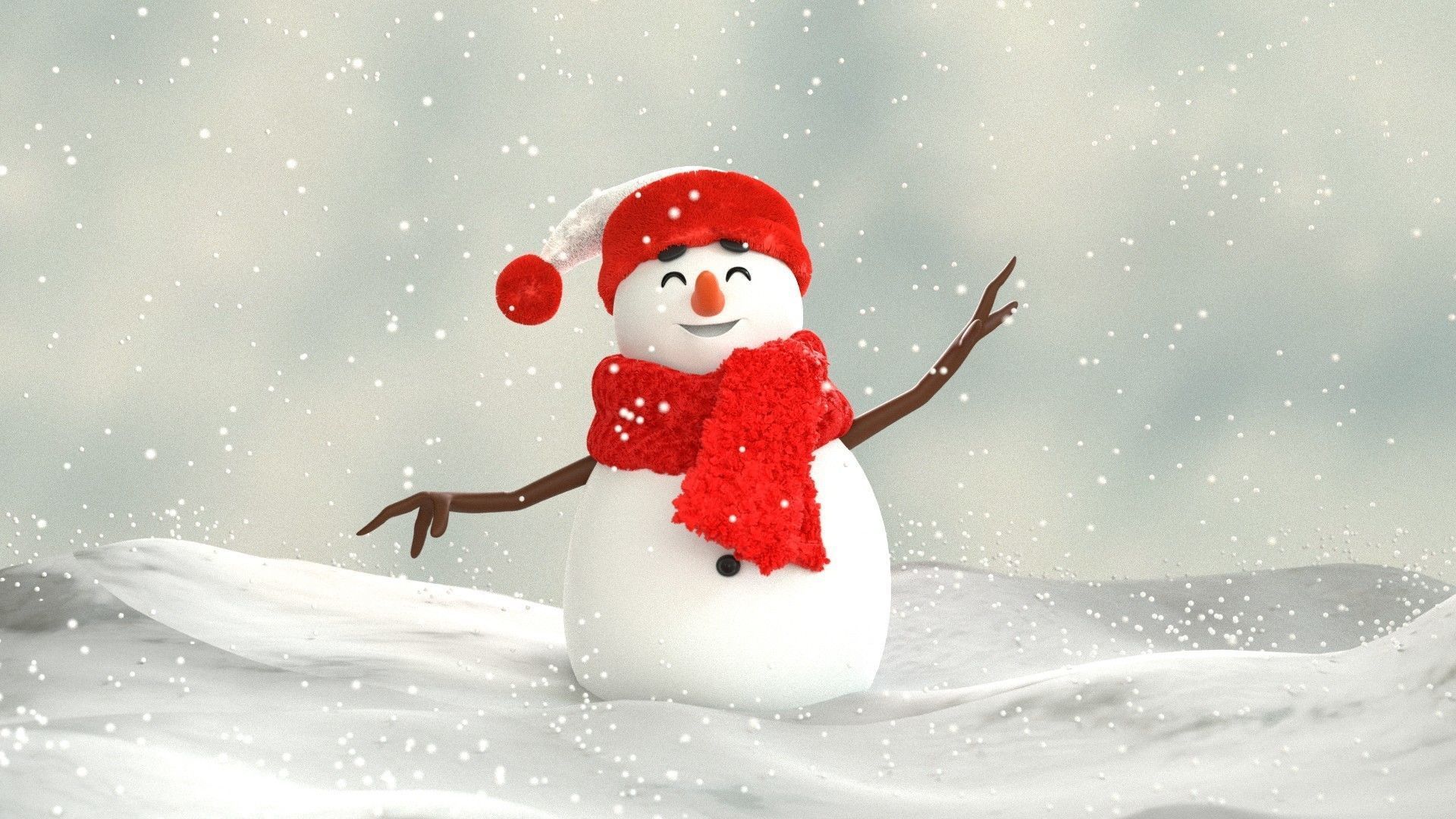 Animated Snowman Happy 3D model animated rigged | CGTrader
