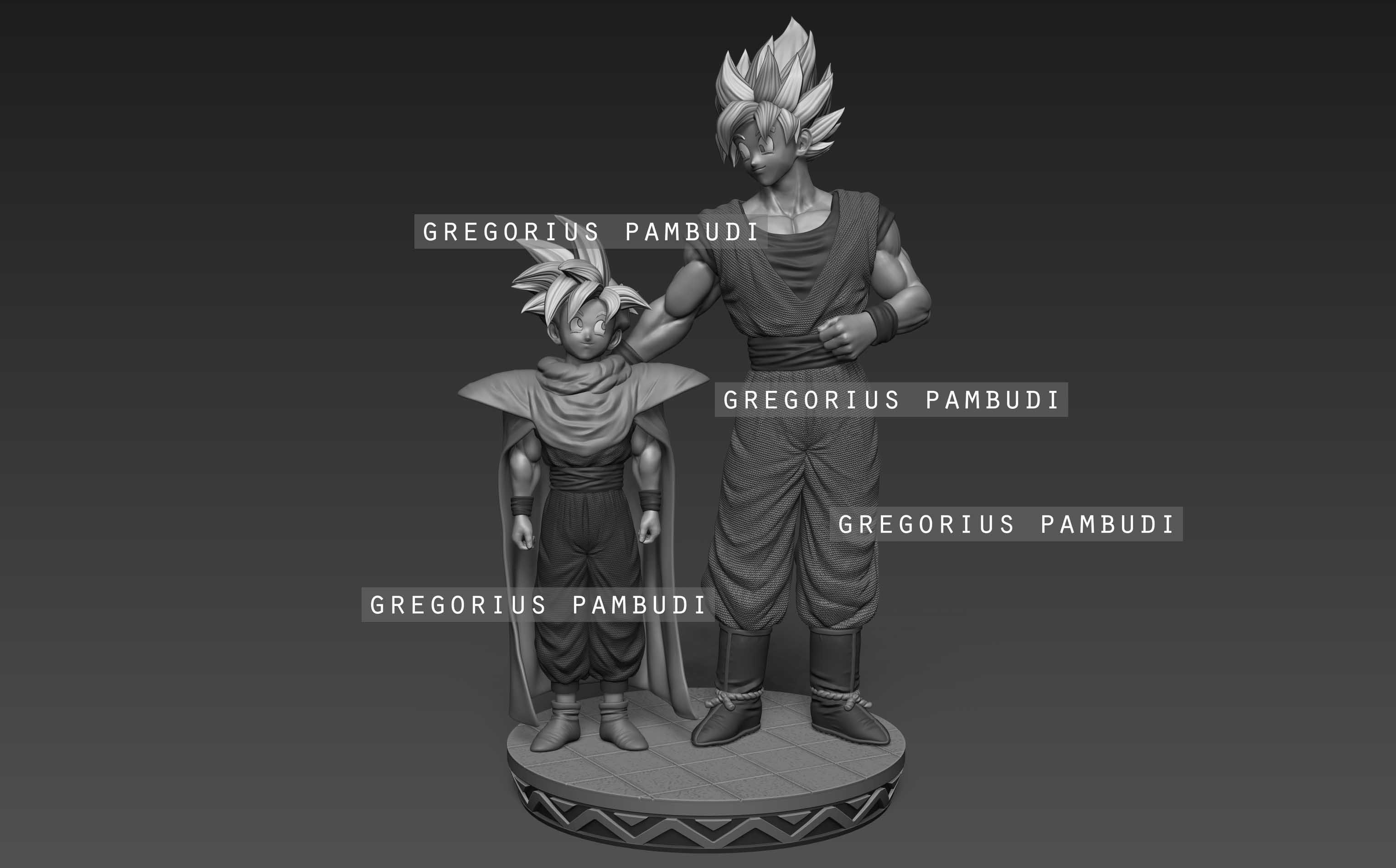 Dragon Ball Goku and Gohan Fan Art Statue 3d Printable 3D model 3D ...