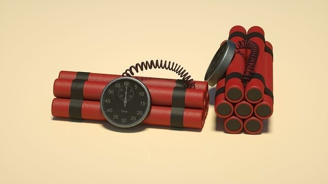 3D model Cartoon time bomb props toy C4D model VR / AR / low-poly ...