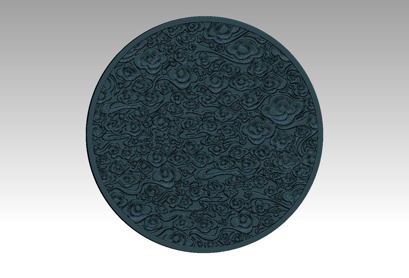 Circular relief auspicious cloud pattern STL circular cloud 3D model 3D ...