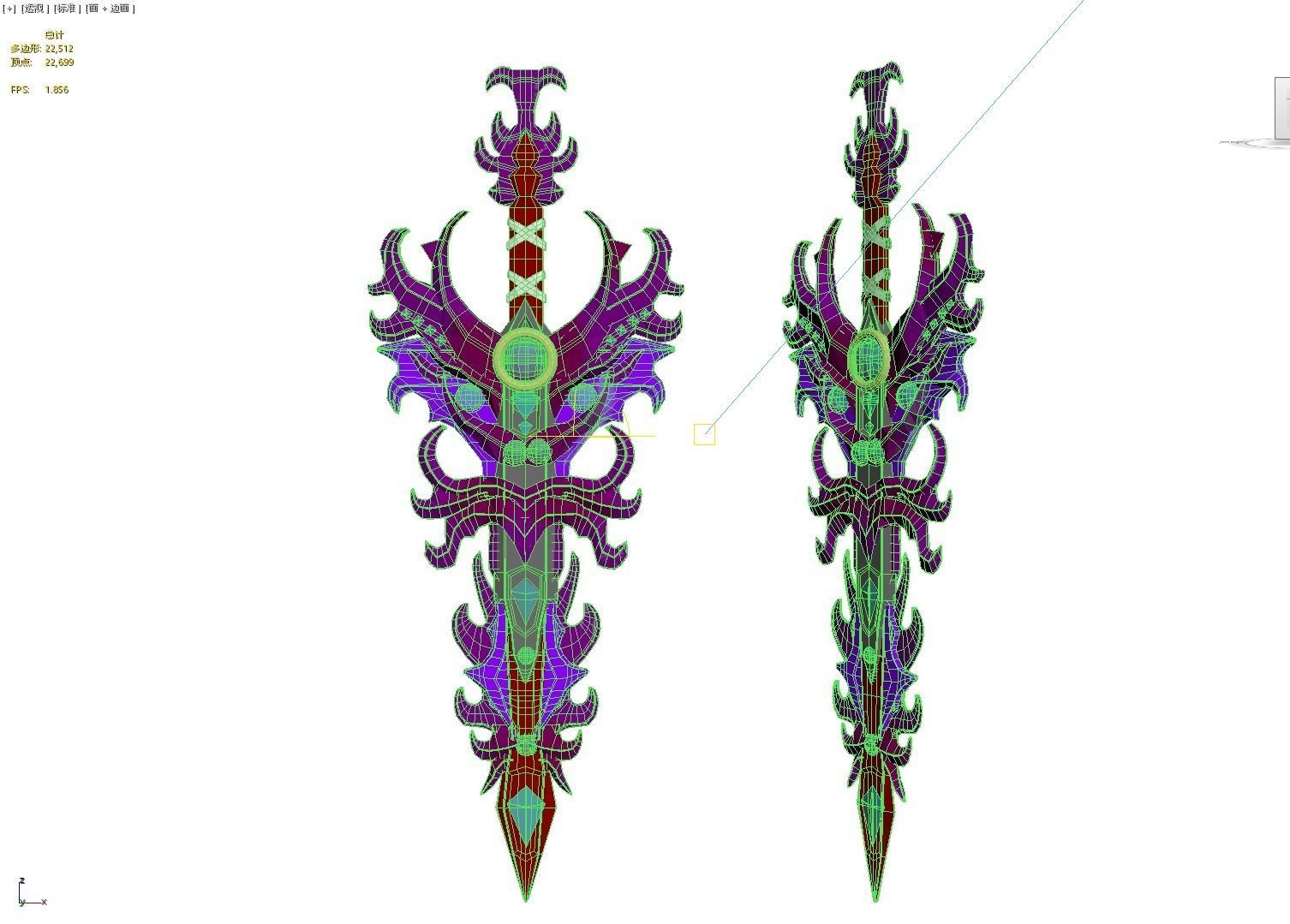 Weapon long sword game sword CG game model props ancient sword 3D model ...