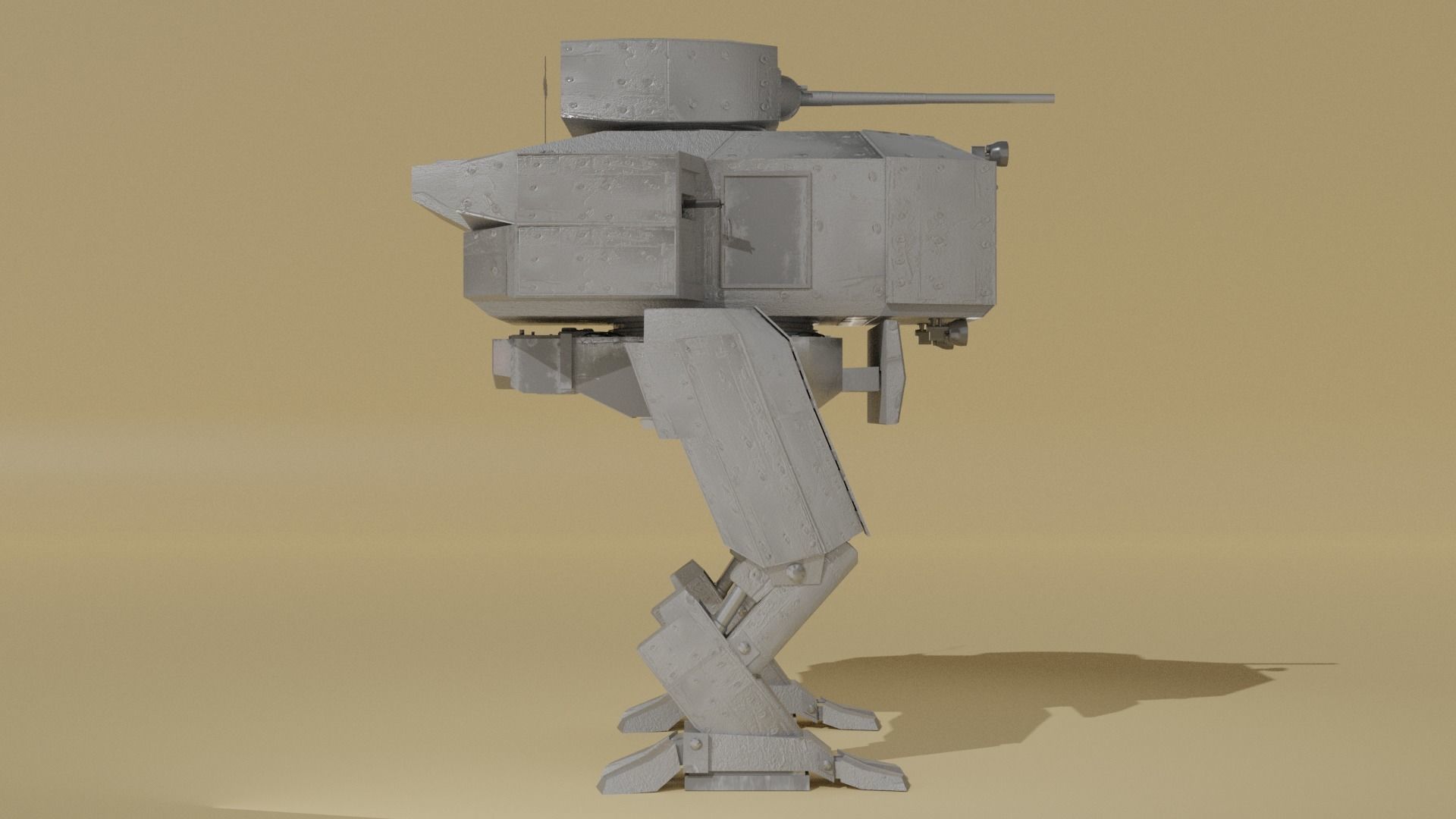 3D model Panzer Mech Walker with RIG and LOWPOLY Default camo VR / AR ...