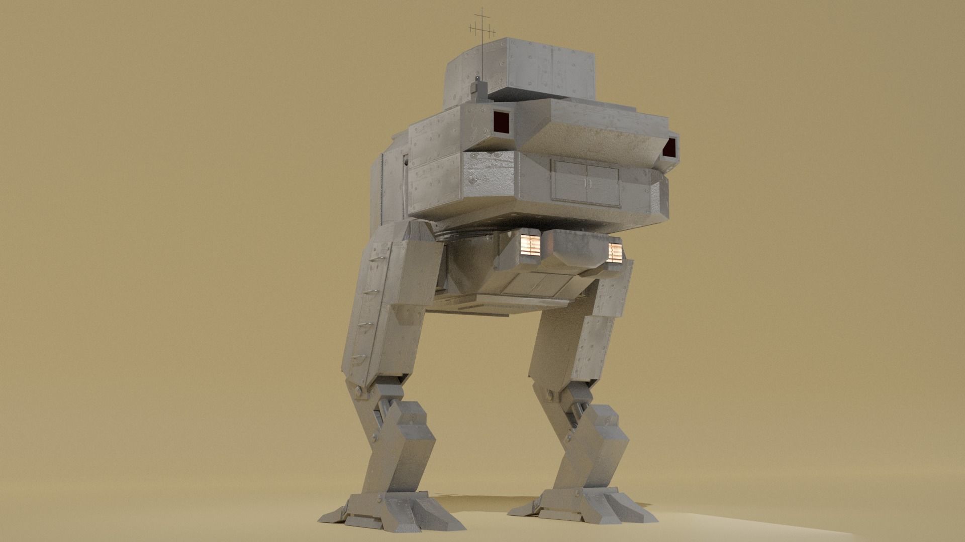 3D model Panzer Mech Walker with RIG and LOWPOLY Default camo VR / AR ...
