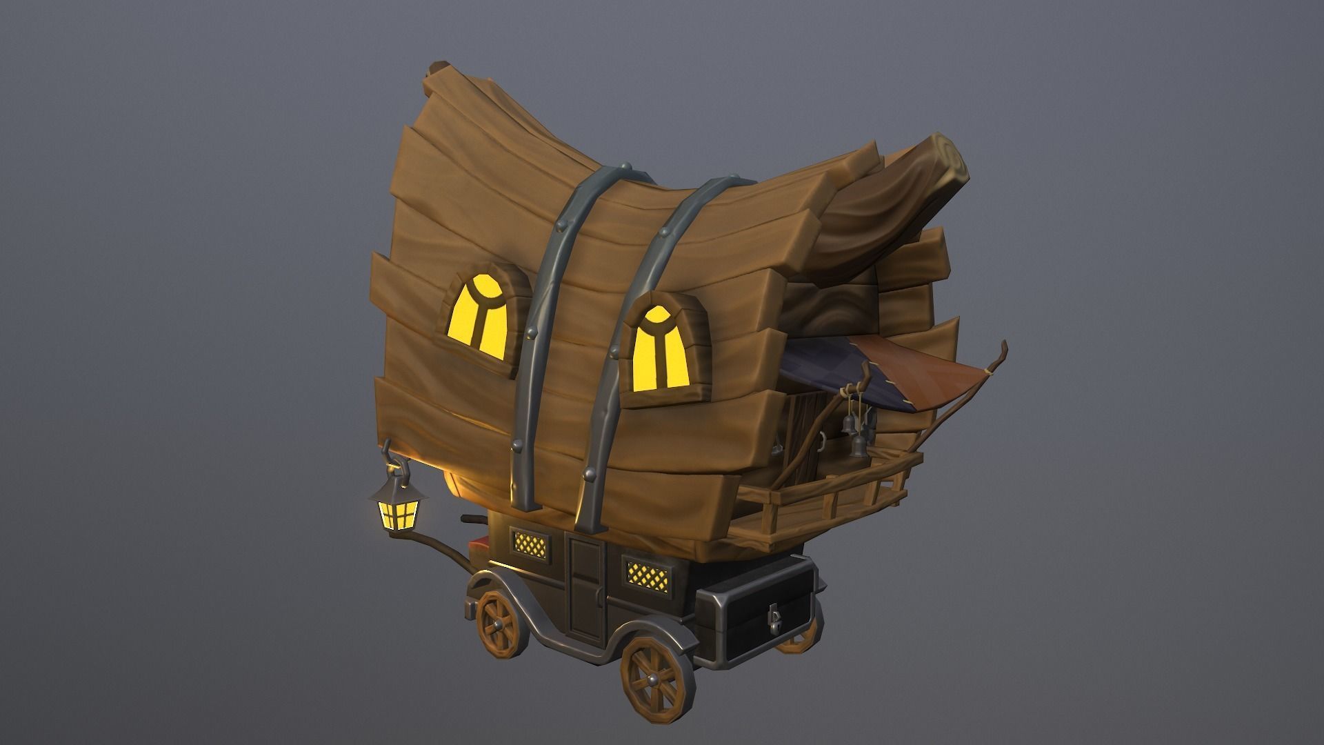 3D model Stylized wagon VR / AR / low-poly | CGTrader