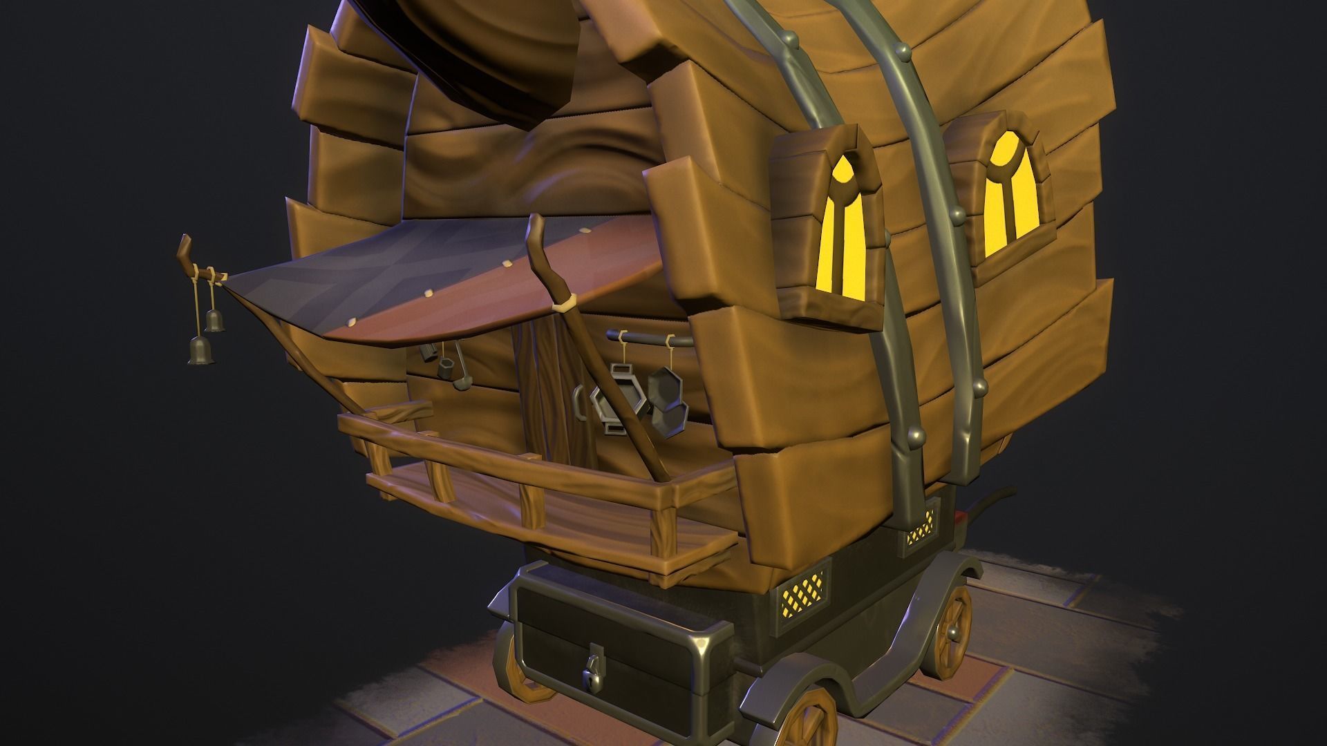 3D model Stylized wagon VR / AR / low-poly | CGTrader