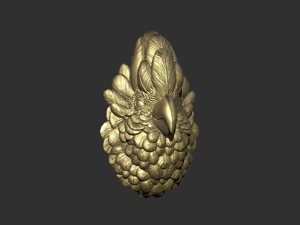 Parrot gold bird head 3D model 3D printable | CGTrader