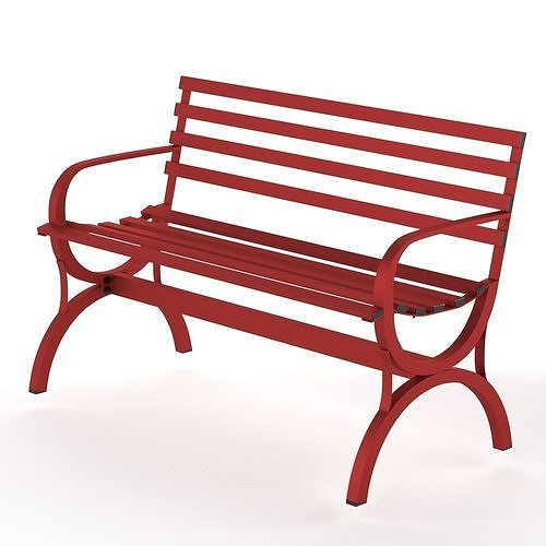 Rusko Outdoor Steel Garden Bench 3D model | CGTrader