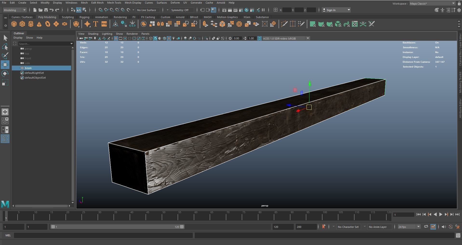 3D model Wooden Beam 3D Model AR VR PBR VR / AR / low-poly | CGTrader