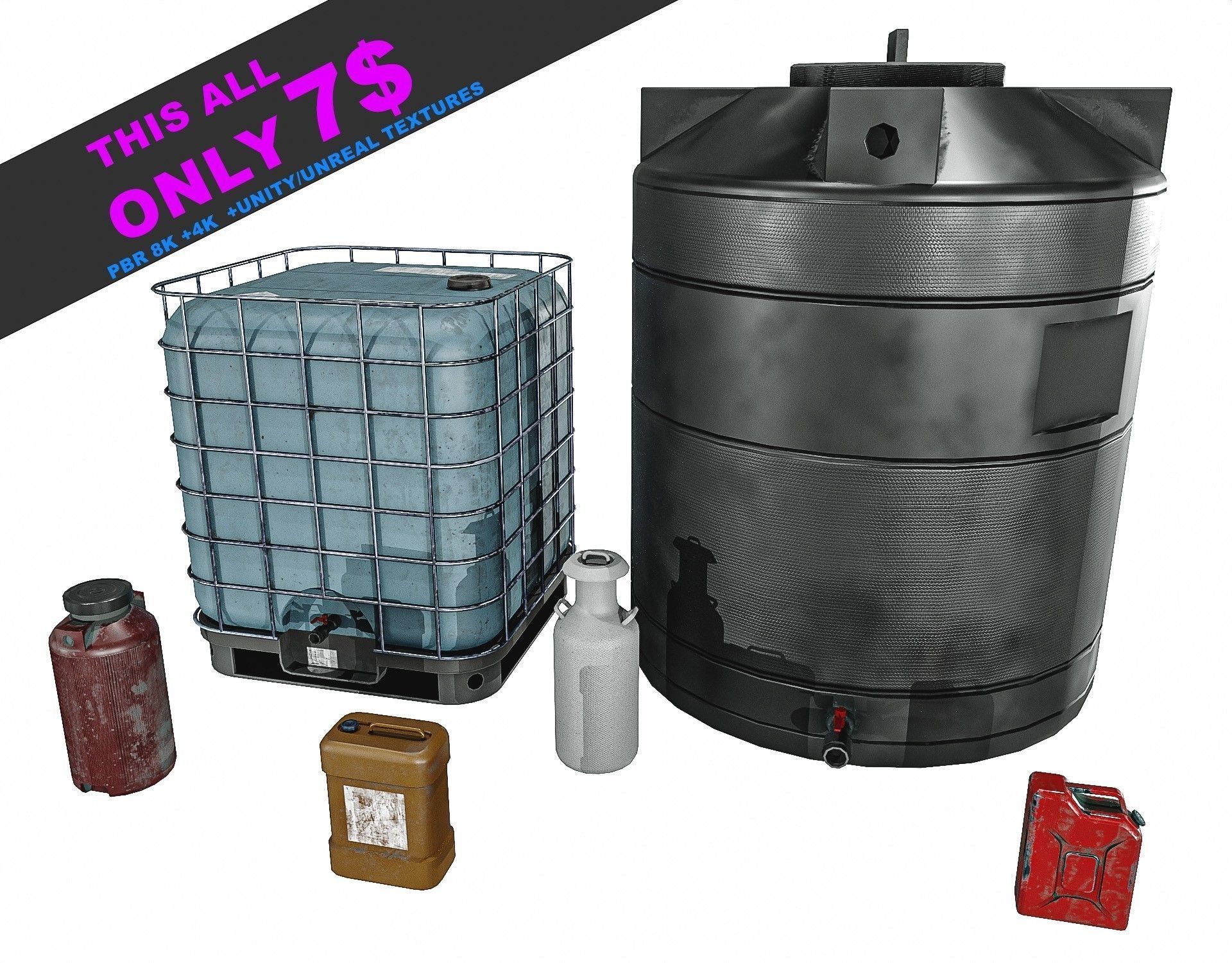 3D model Liquid Tanks Pack 5 Types VR / AR / low-poly | CGTrader