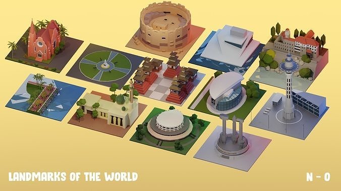 3D model Landmarks of the world N to O VR / AR / low-poly | CGTrader