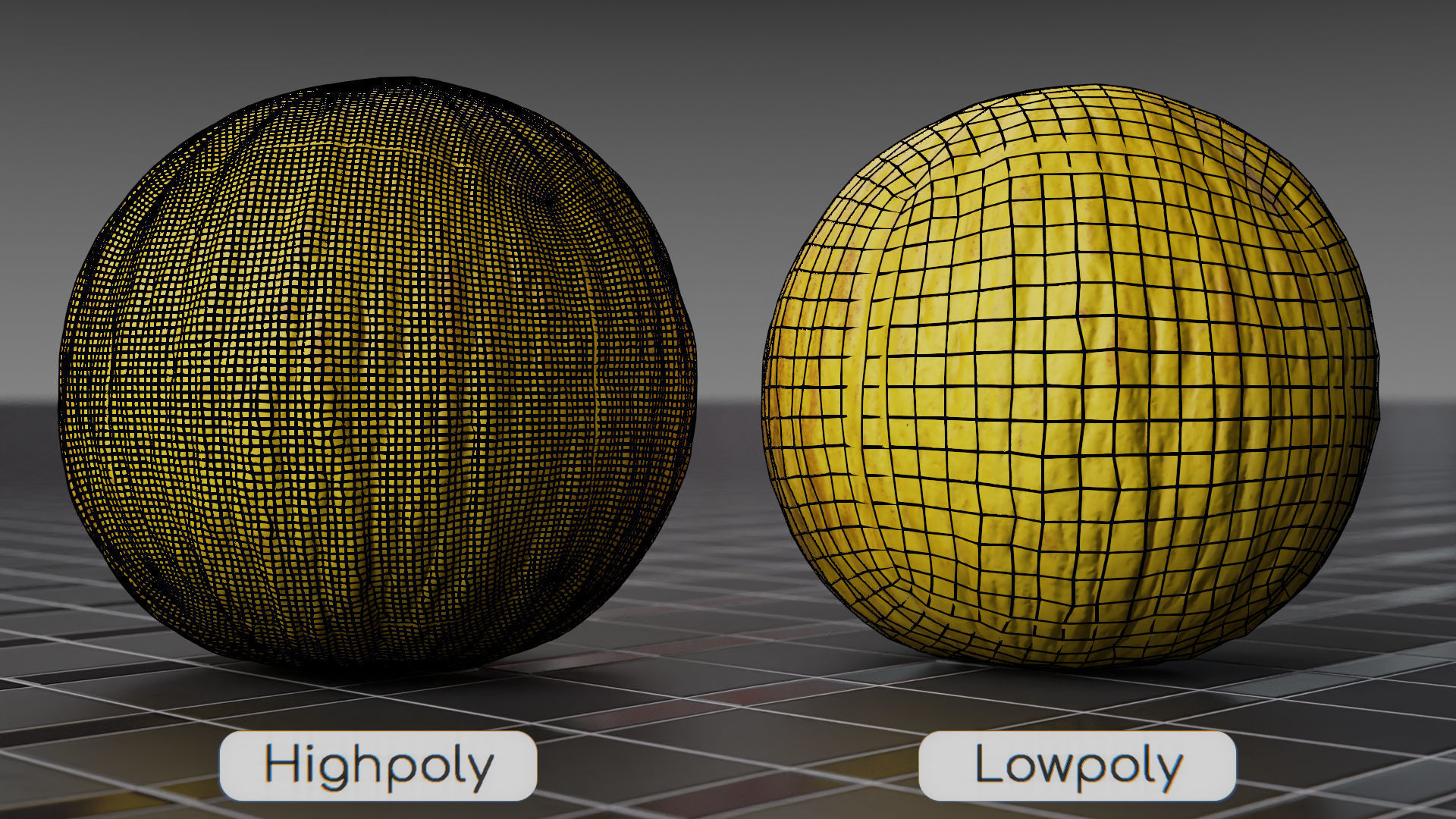 3D model Canarymelon - Highpoly and Lowpoly model VR / AR / low-poly ...