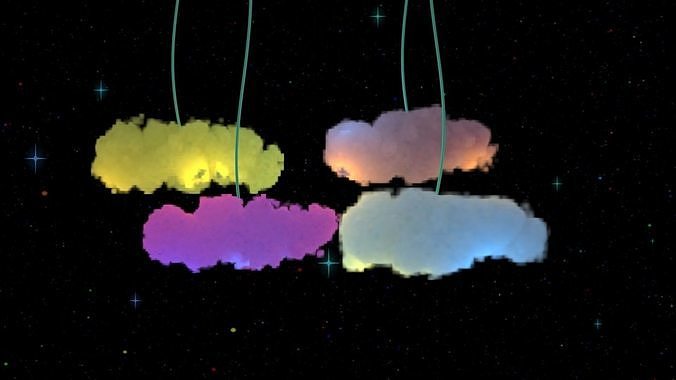 3D model 3DMAX color cloud light cloud CG luminous cotton ball VR / AR ...
