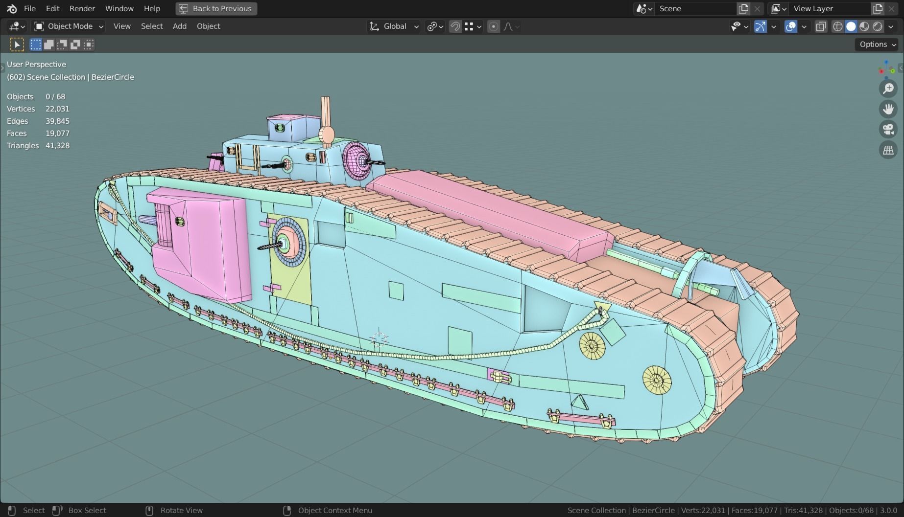 3D model Mark VIII International TANK BASE MESH VR / AR / low-poly ...
